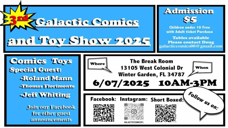 Galactic Comics and Toy Show Lands in Winter Garden This Saturday ...